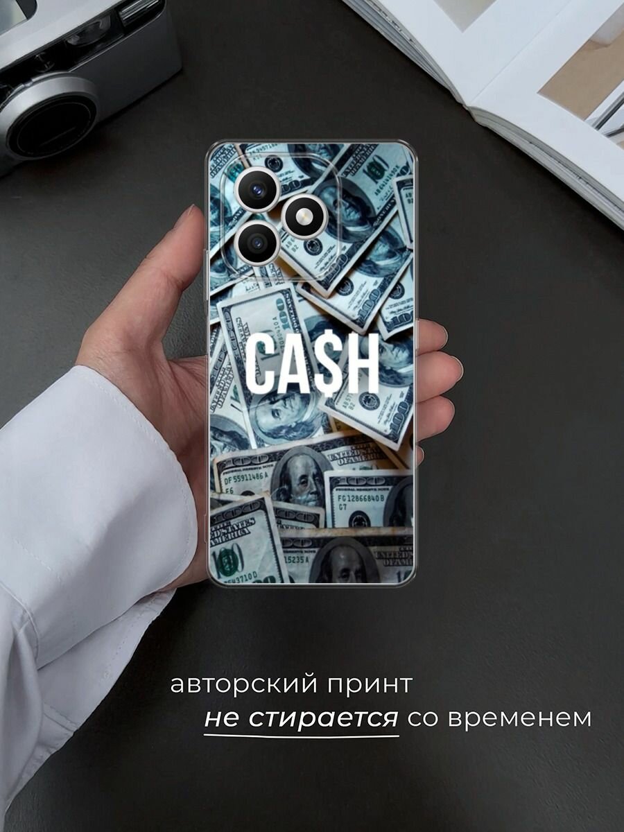 Силиконовый чехол на Honor X8d / Хонор X8d с принтом Cash — фото 1