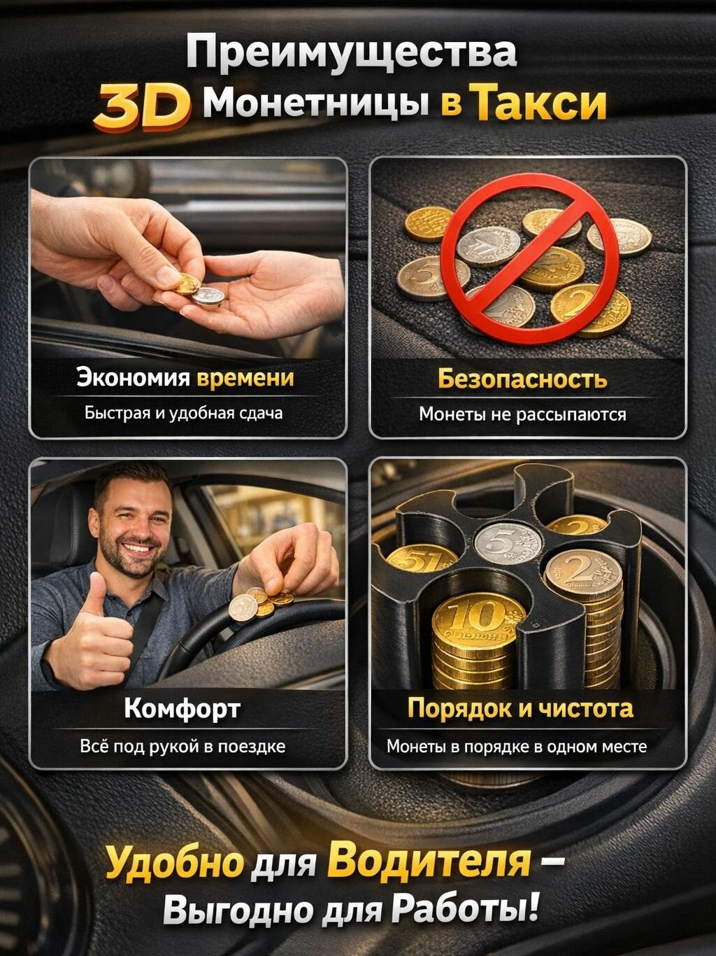 Монетница, черный — фото 1