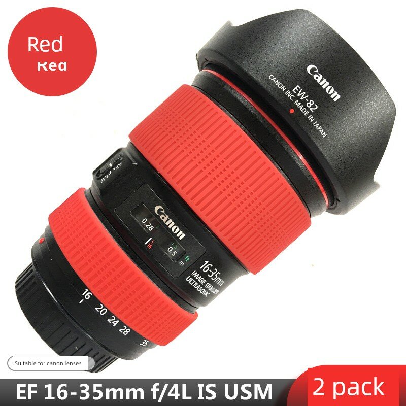 Защитное резиновое кольцо для объектива Canon 16-35мм f/4, темно-фиолетовый красный камуфляж