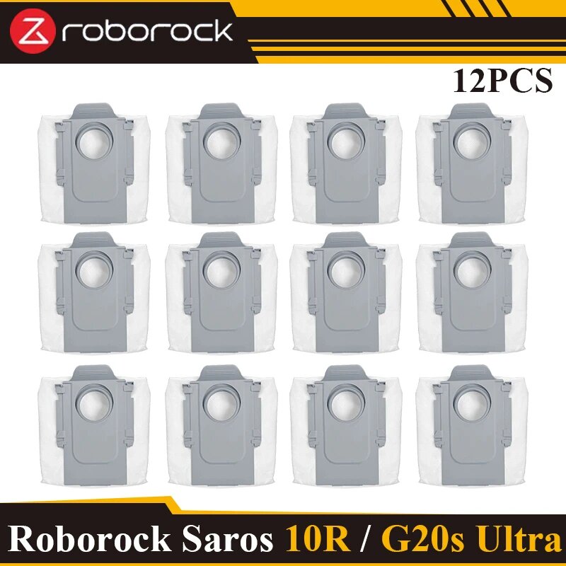 Аксессуары для Roborock Saros 10R, S9 MaxV Slim Серый, dustbag12PCS