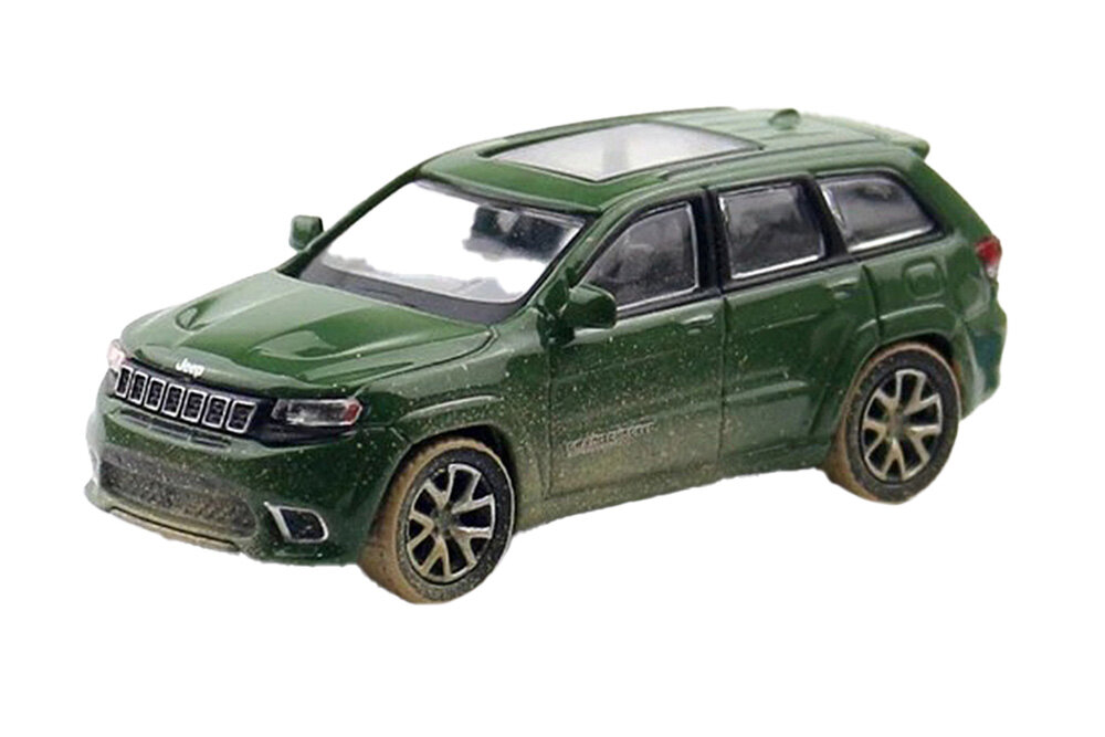Модель коллекционная PAUDI Jeep grand cherokee trackhawk 2019 green / джип гранд чероки трэкхоук зеленый (длина 7-10 см)