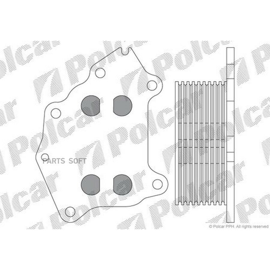 Радиатор масляный PSA, Ford, Mazda, Volvo. - 1,4HDi/1,6HDi/TDCi. (1103. K2) * от официального дистрибьютора, POLCAR, артикул 5102L81