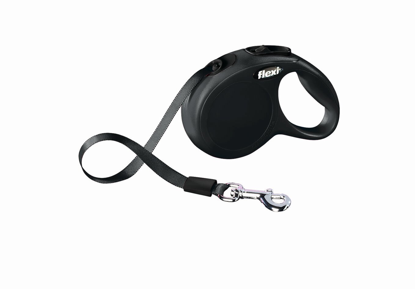 FLEXI Рулетка NEW CLASSIC XS ремень 3 м до 12 кг, чёрный