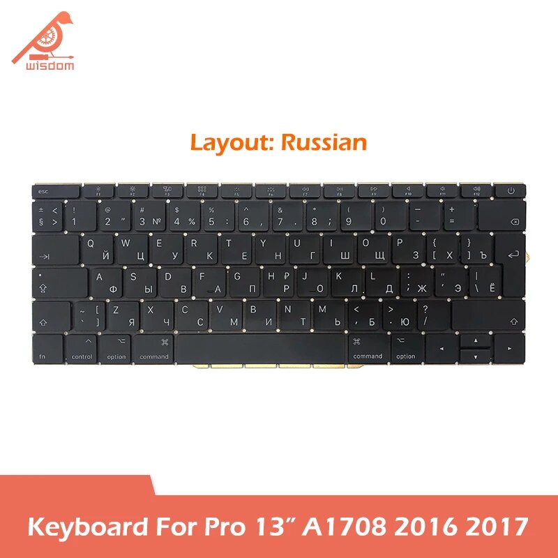 Клавиатура Russian для Macbook Pro 13" A1708 2016-2017, черная