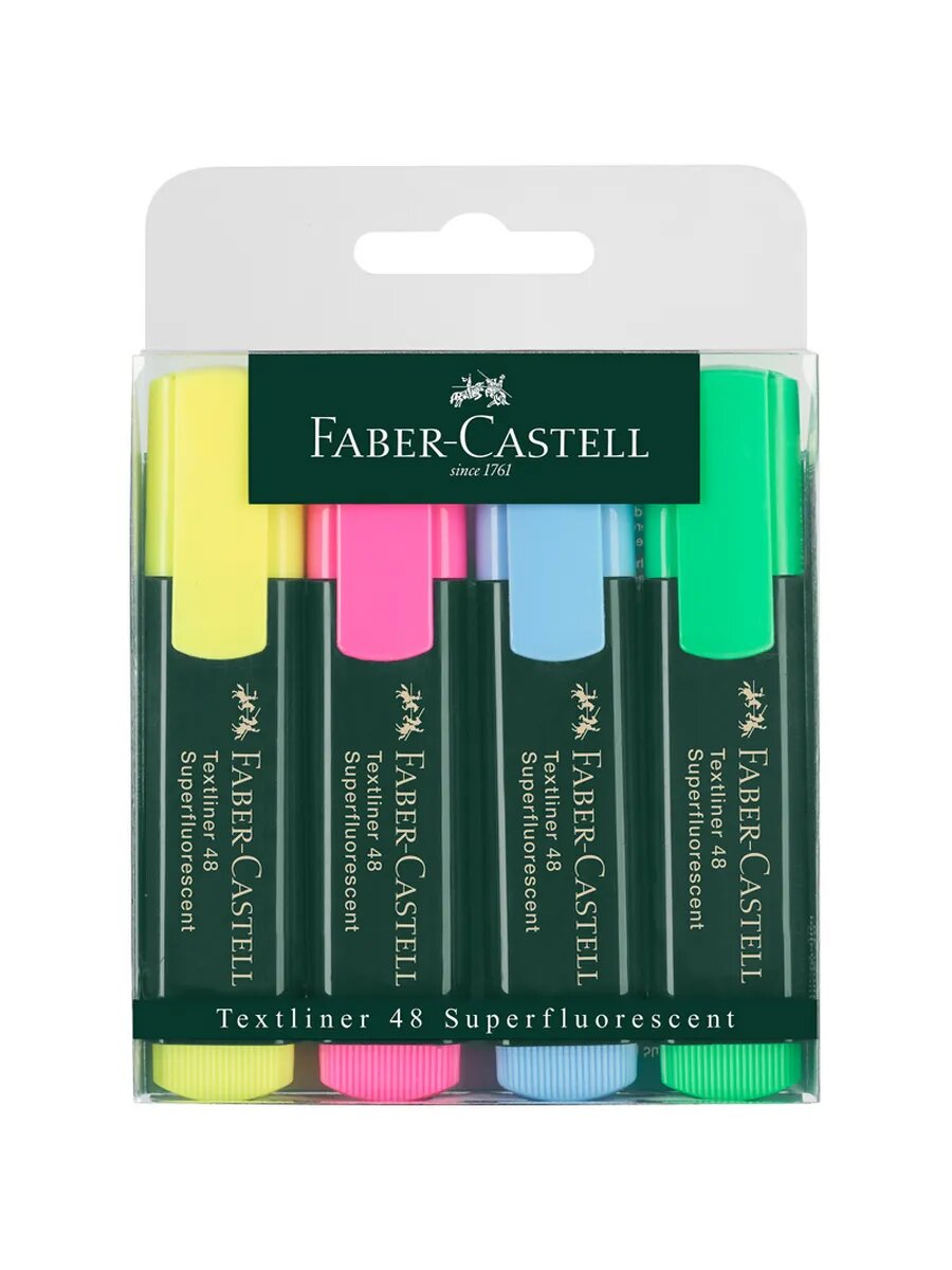 Текстовыделители FABER-CASTELL 48 набор 4шт 1-5мм