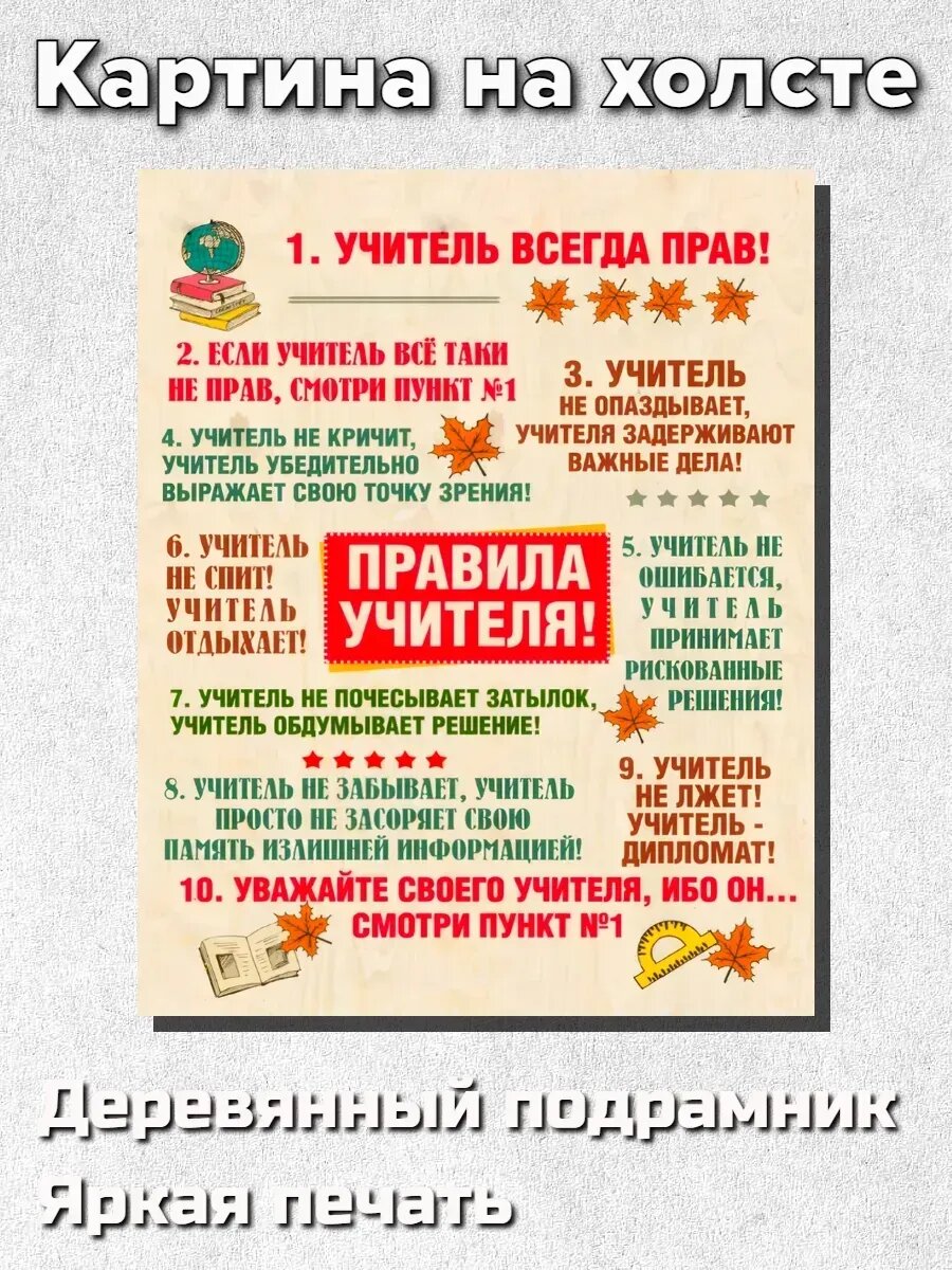 Картина (постер) на стену на холсте 55х70 см
