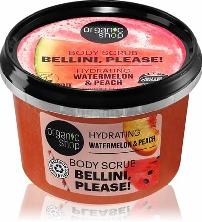 Скраб Organic Shop Bellini, please, ароматы арбуз и персик, 250 мл