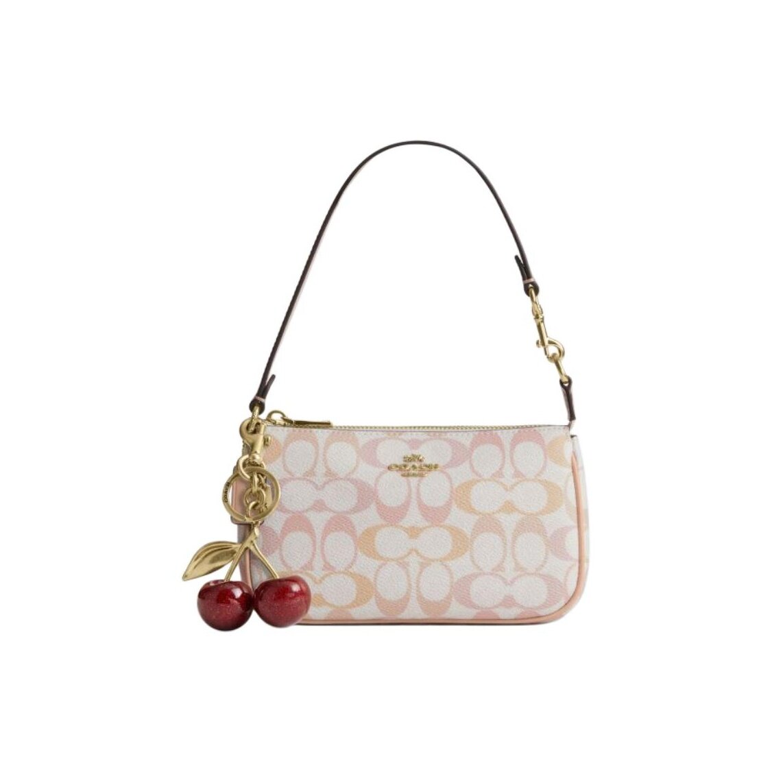 Сумка Coach, фактура тиснение, pink — фото 1