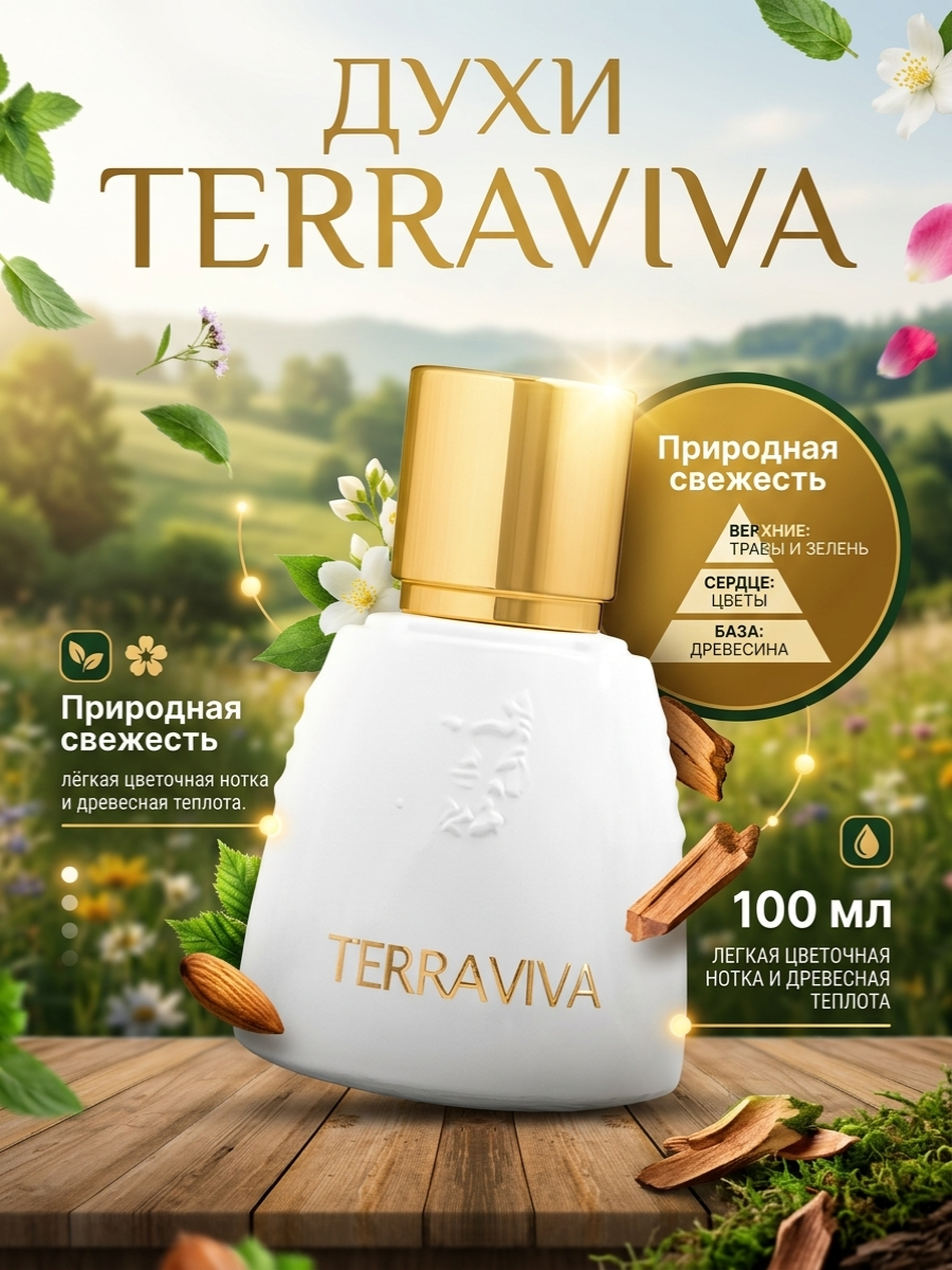 Agatho Terraviva экстракт духов унисекс 50 мл восточно-цветочный аромат 2024