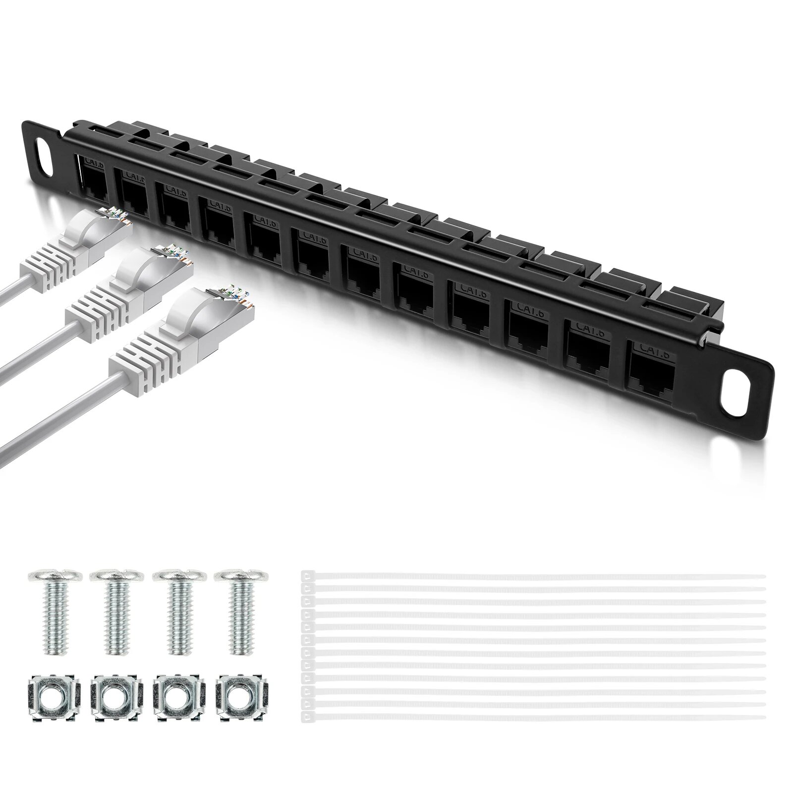 DeskPi Rackmate 10-дюймовая 12-портовая пустая патч-панель