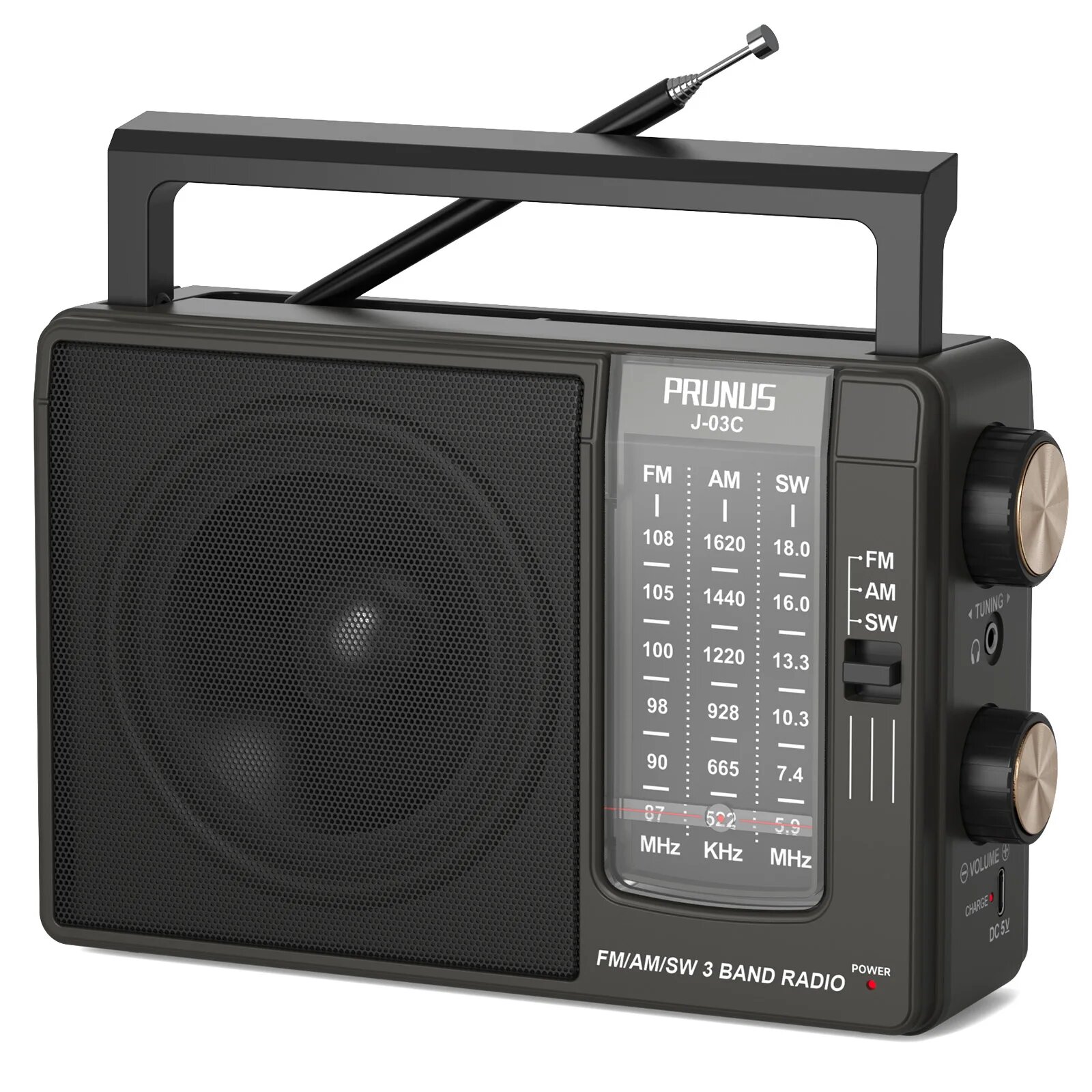 PRUNUS J-03C портативное радио AM/FM