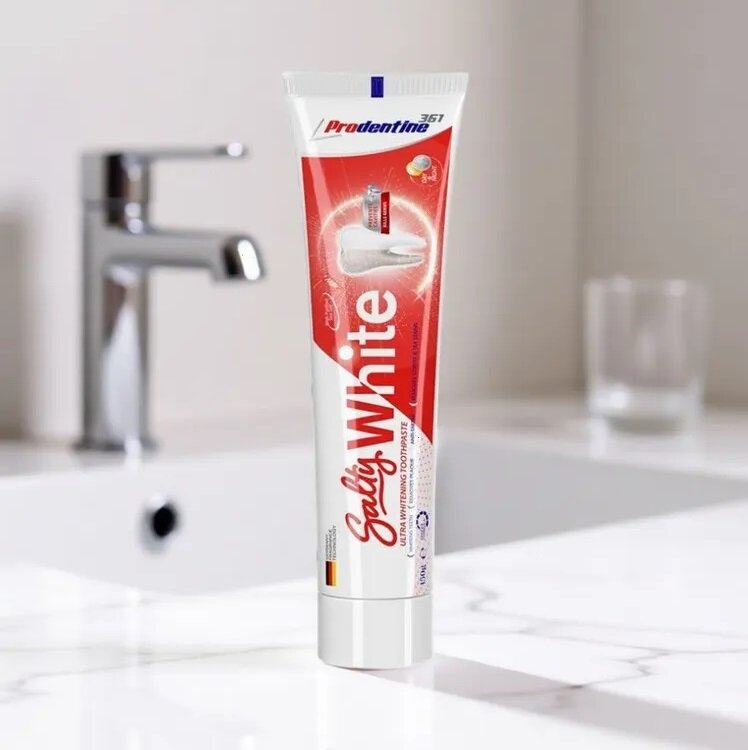 Зубная паста PRODENTINE "SALTY WHITE", с морской солью и отбеливающим эффектом, 150 г