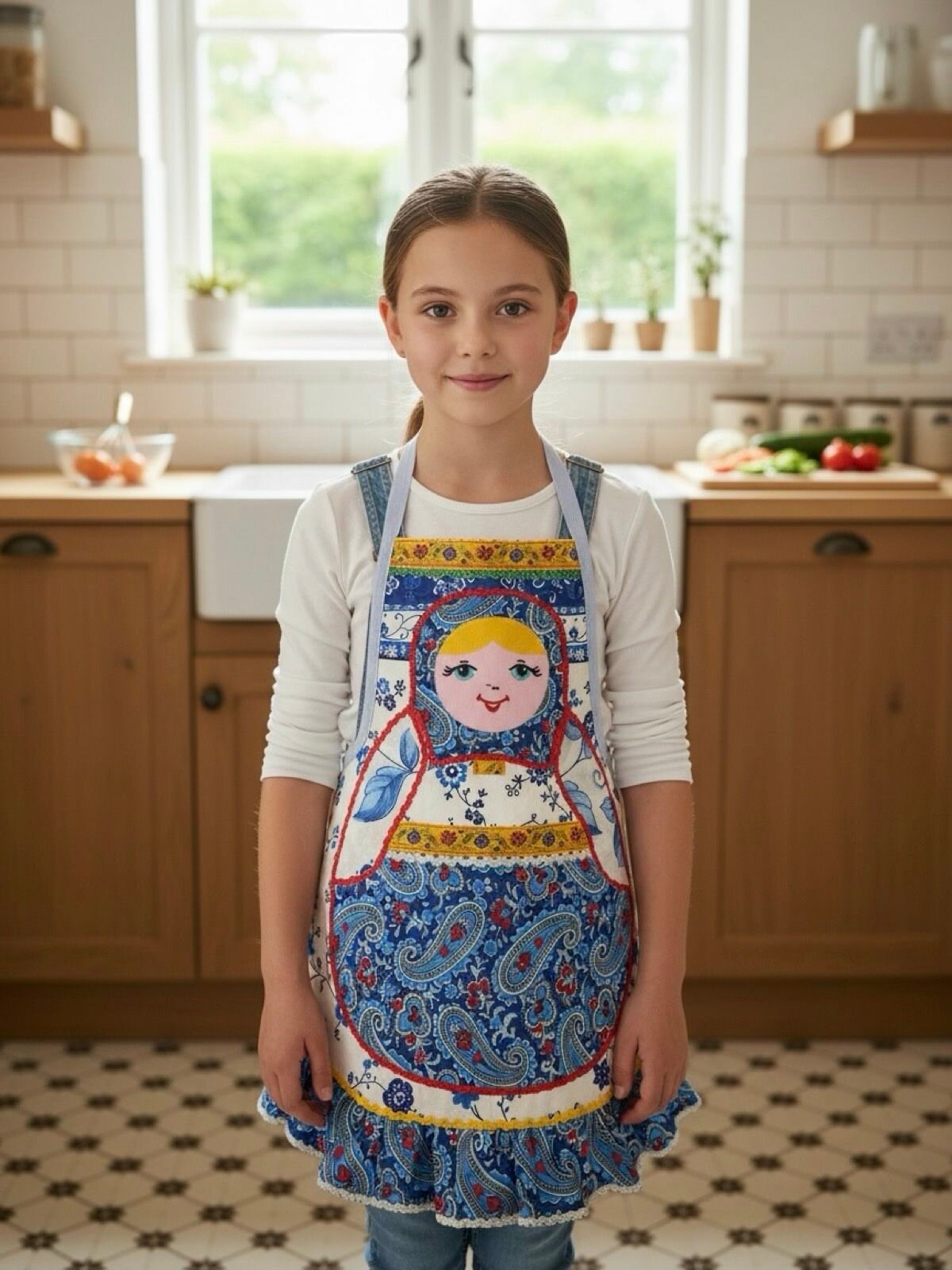 Фартук детский 4-8 лет текстиль сделано в России