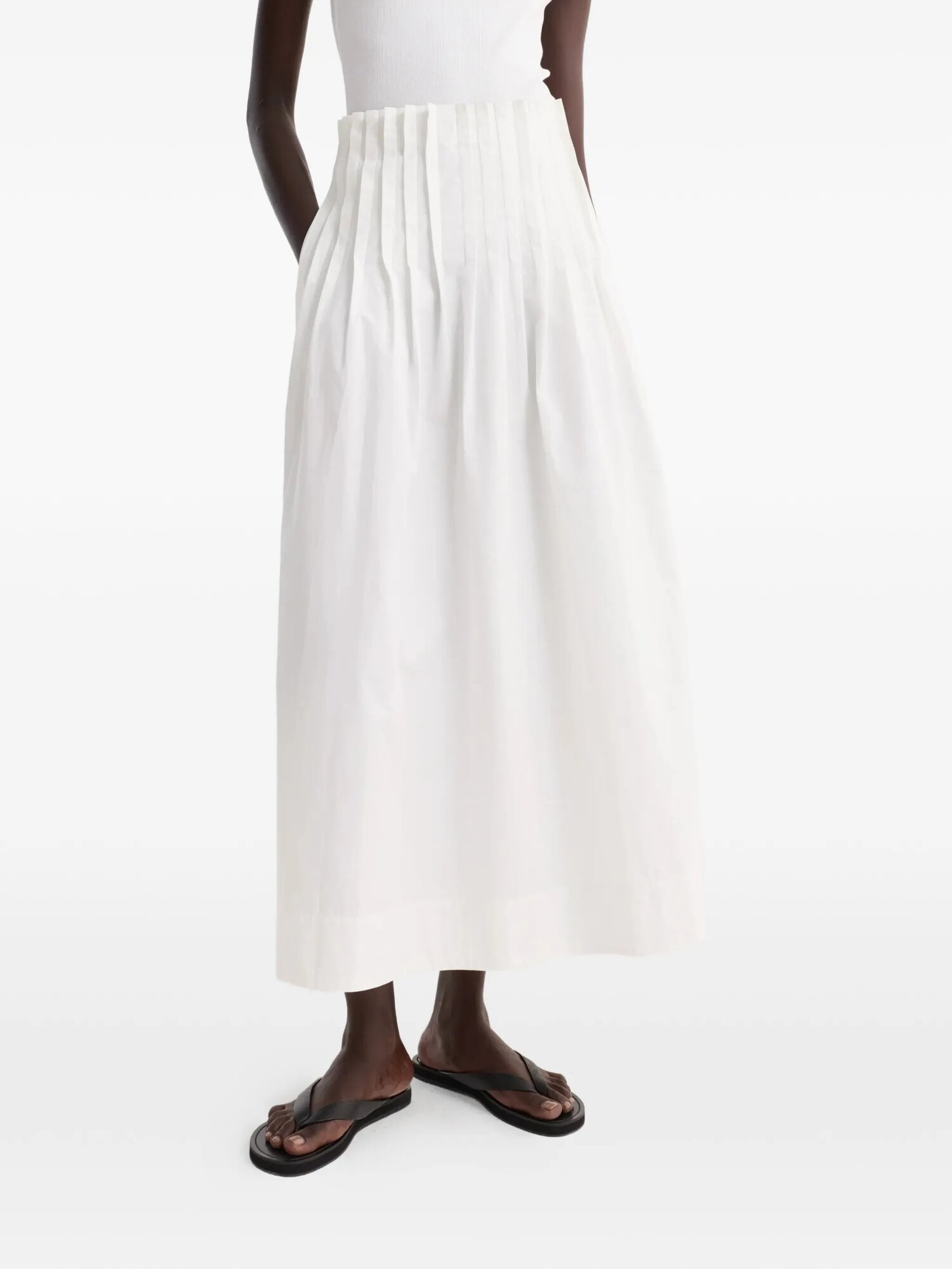 Юбка Pleated poplin midi skirt