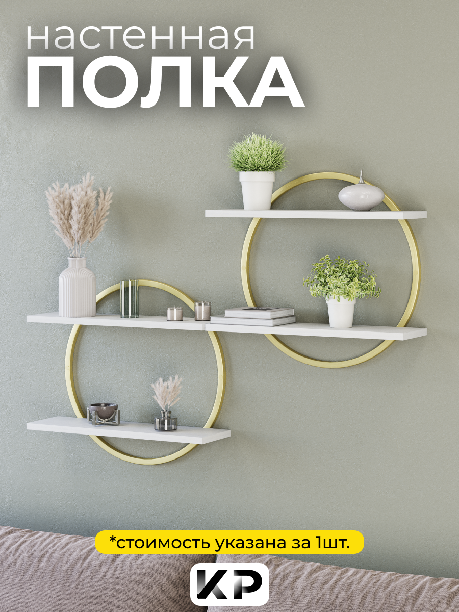 Настенная полка Loft, круглая, стиль Loft, для книг и декора