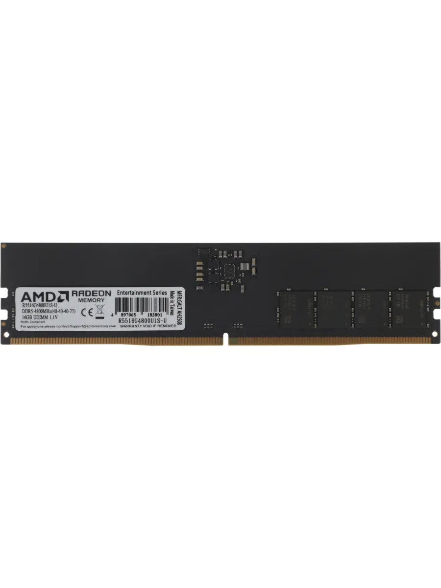 Оперативная память AMD Radeon R5516G4800U1S-U черный DDR5 DIMM 16GB 4800MHz