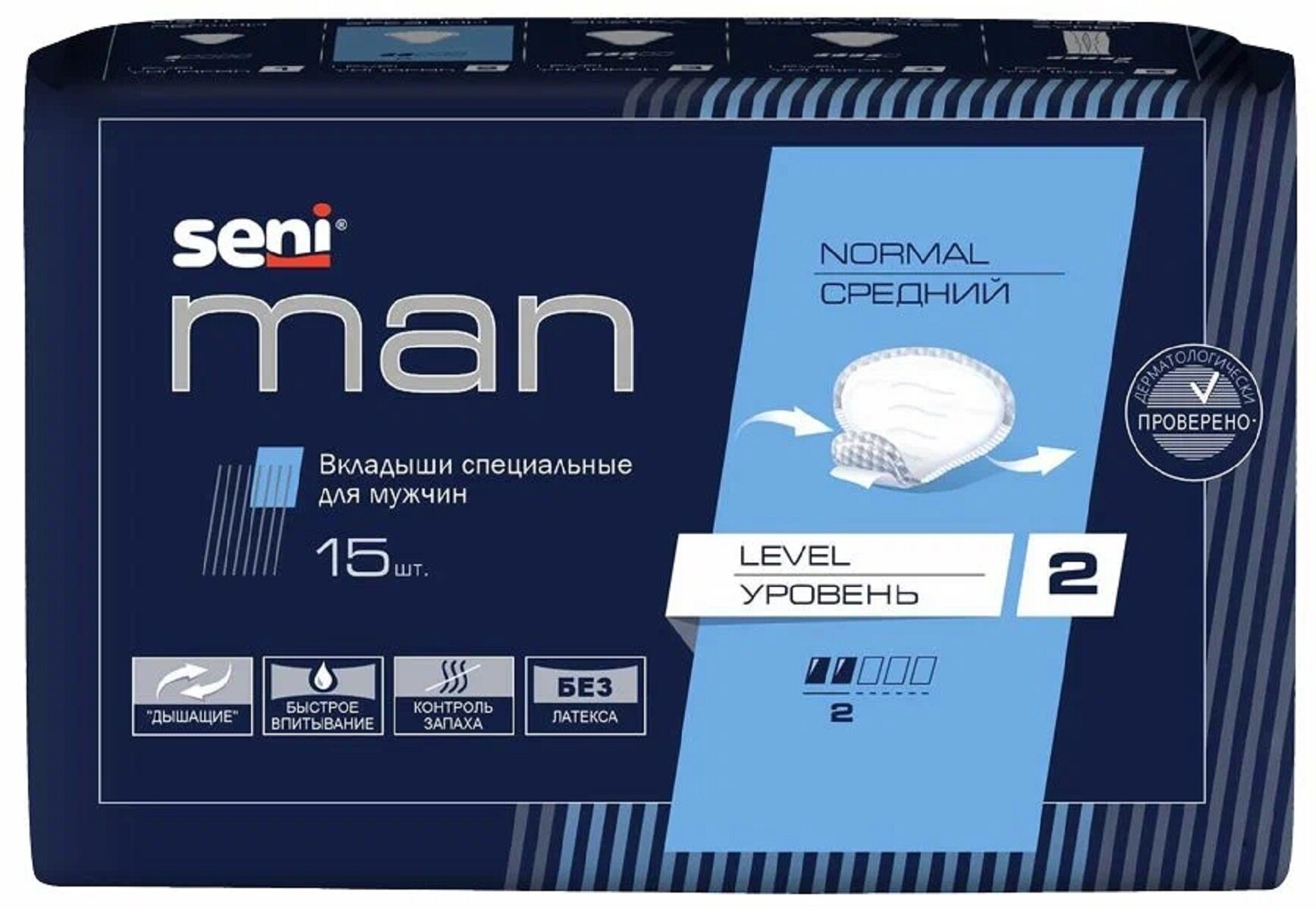Seni man вкладыши специальные для мужчин, normal / средний, уровень 2,15 шт.