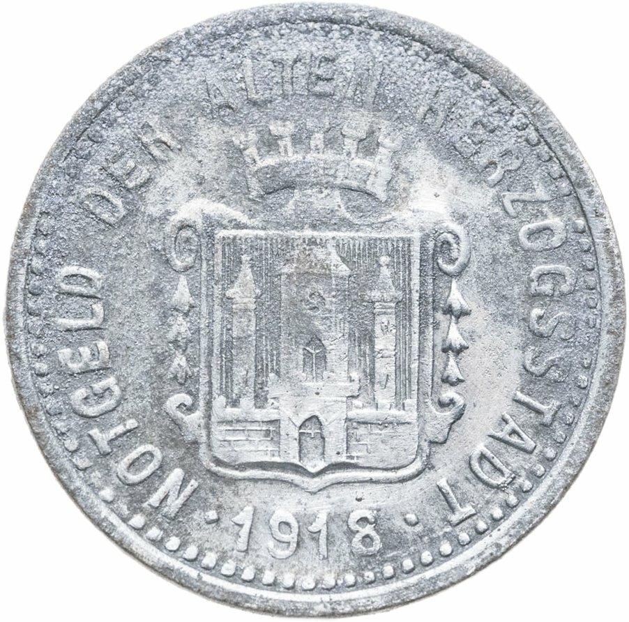 Германия, Бургхаузен 5 пфеннигов 1918, Железо, в сохранности F