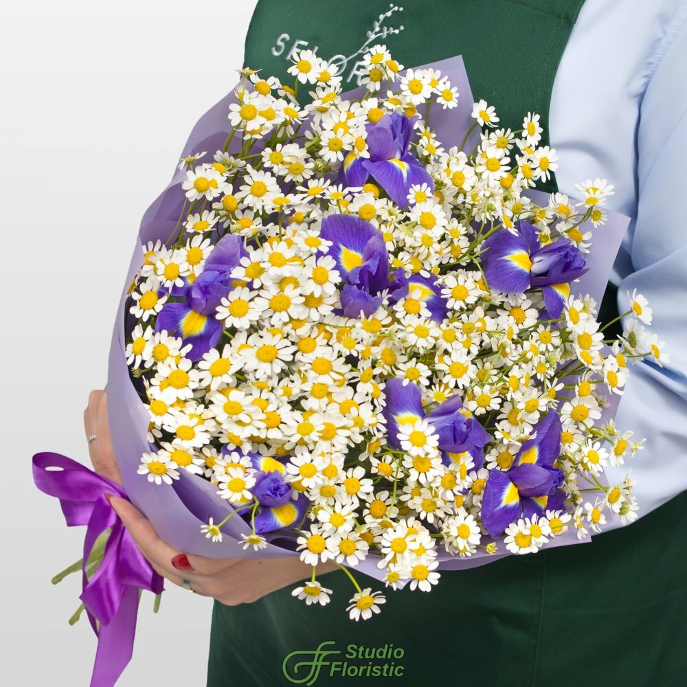 Букет STUDIO FLORISTIC "Русское поле", ассорти, высота 38см, 19 цветов