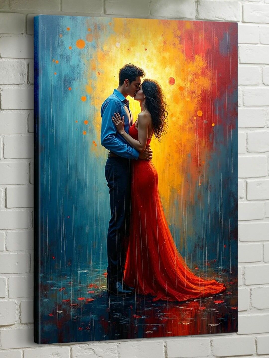 "Танец дождя" - картина на холсте, 80x50 см.