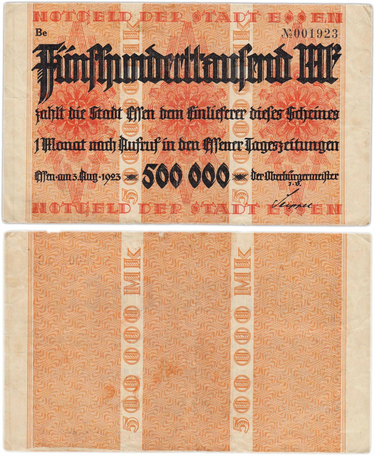 Германия, Нотгельд, Эссен 500 000 марок 1923