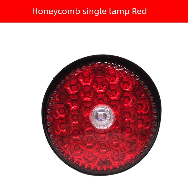 24V LED задний фонарь для полуприцепа круглой формы с резиновым корпусом, рисунок соты, красный, одна штука для