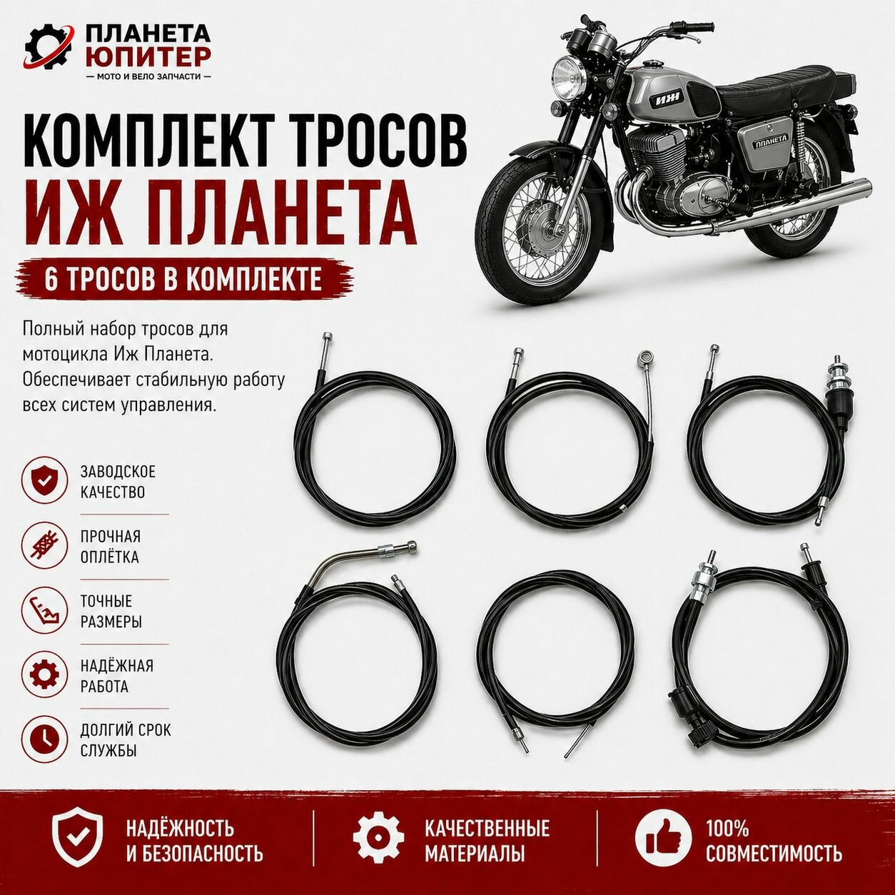 Комплект тросов Иж Планета