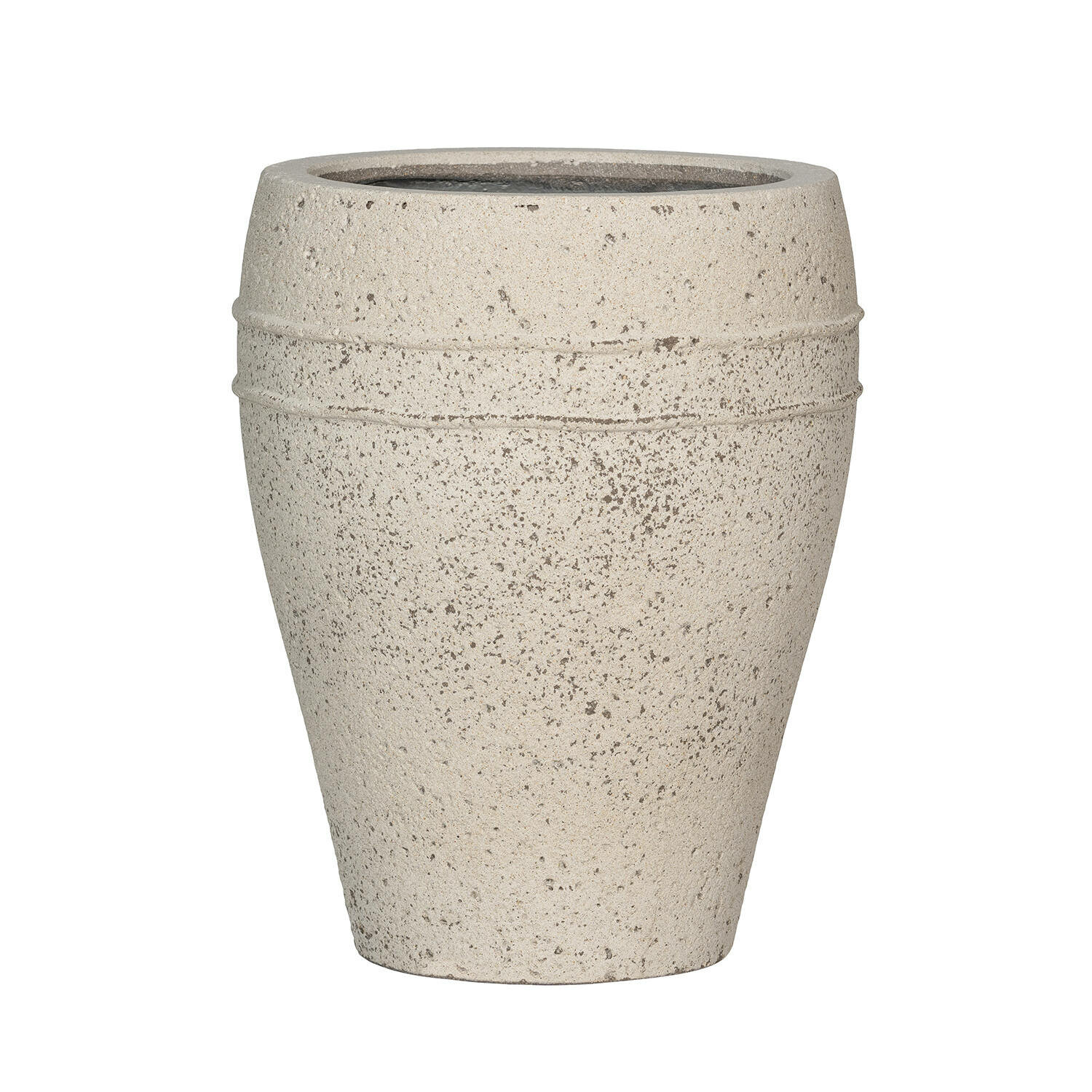 Кашпо Pottery Pots "ARES", белый камень, для балкона, дома, улицы, 27x32 см
