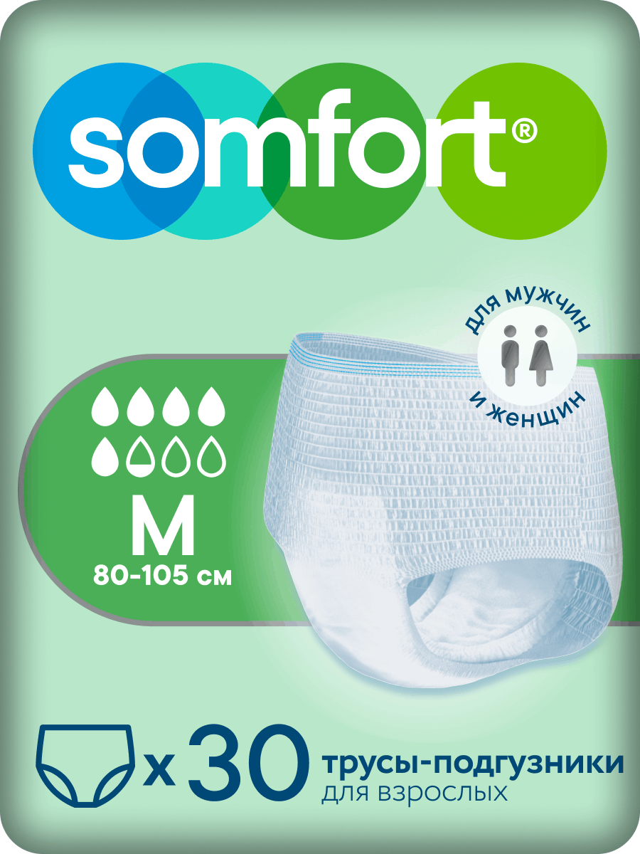 Подгузники-трусы SOMFORT (Сомфорт) Pants Active Normal M 30 шт.