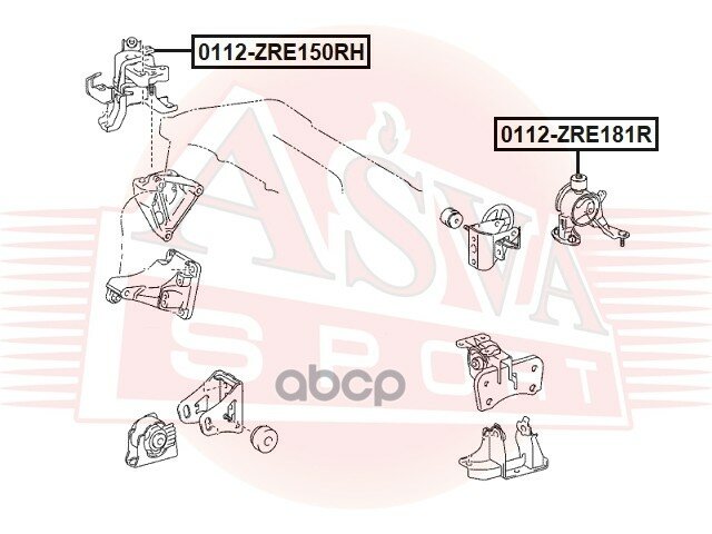Подушка двигателя 0112-ZRE181R* ASVA (импорт) ASVA арт. 0112-ZRE181R