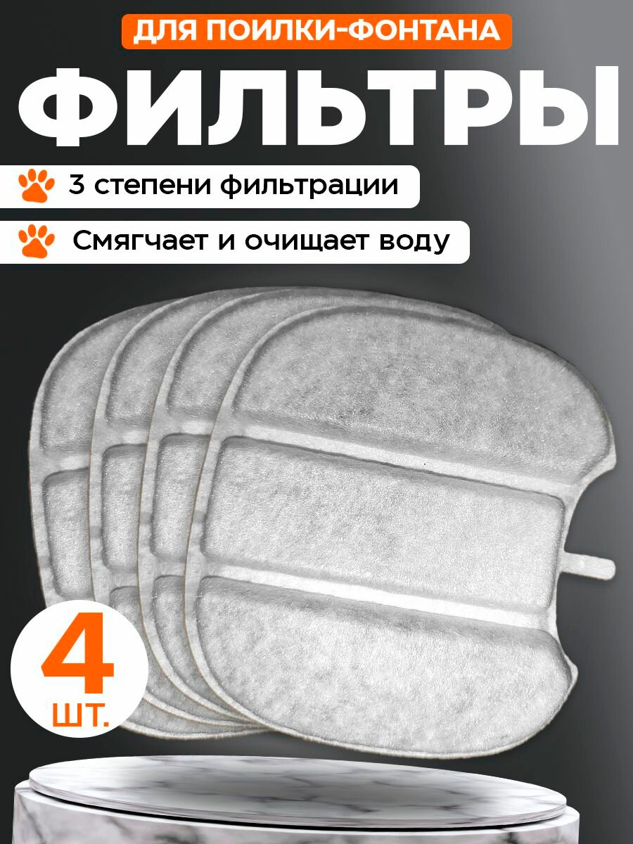 Фильтр для поилки - фонтана Purrsonalle для кошек и собак, набор 4 шт