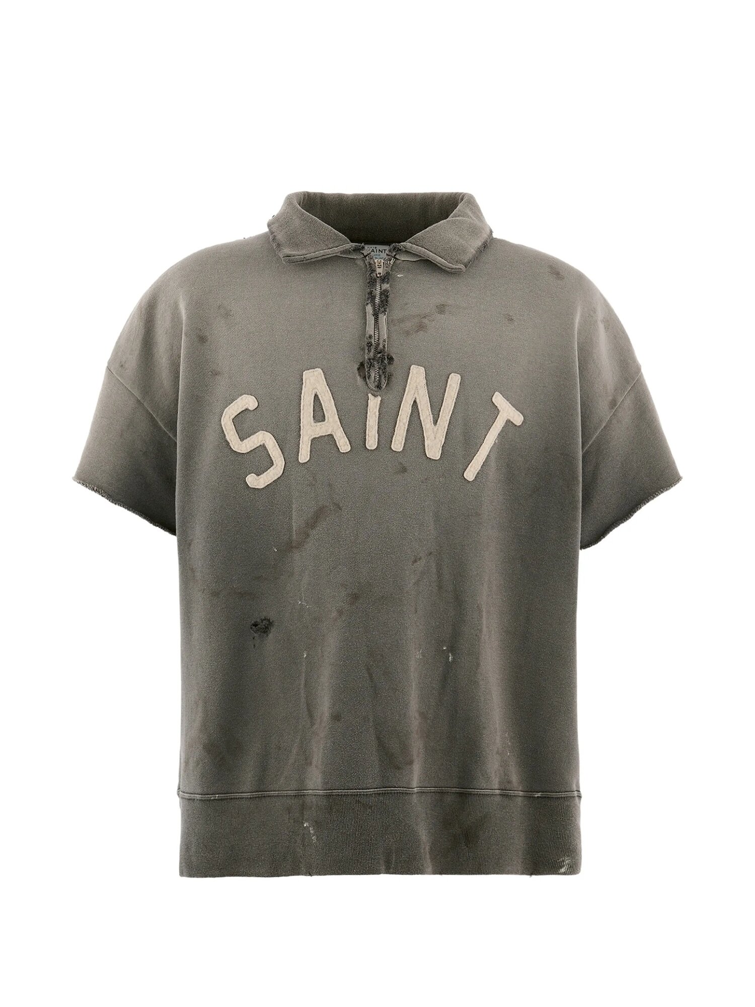 Рубашка Distressed half-zip polo shirt