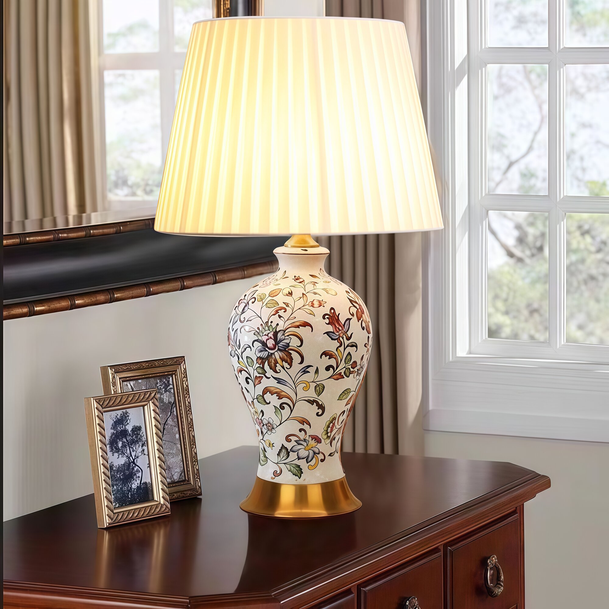 Настольная лампа Clear Lighting, с тканевым абажуром, E27, теплый белый свет