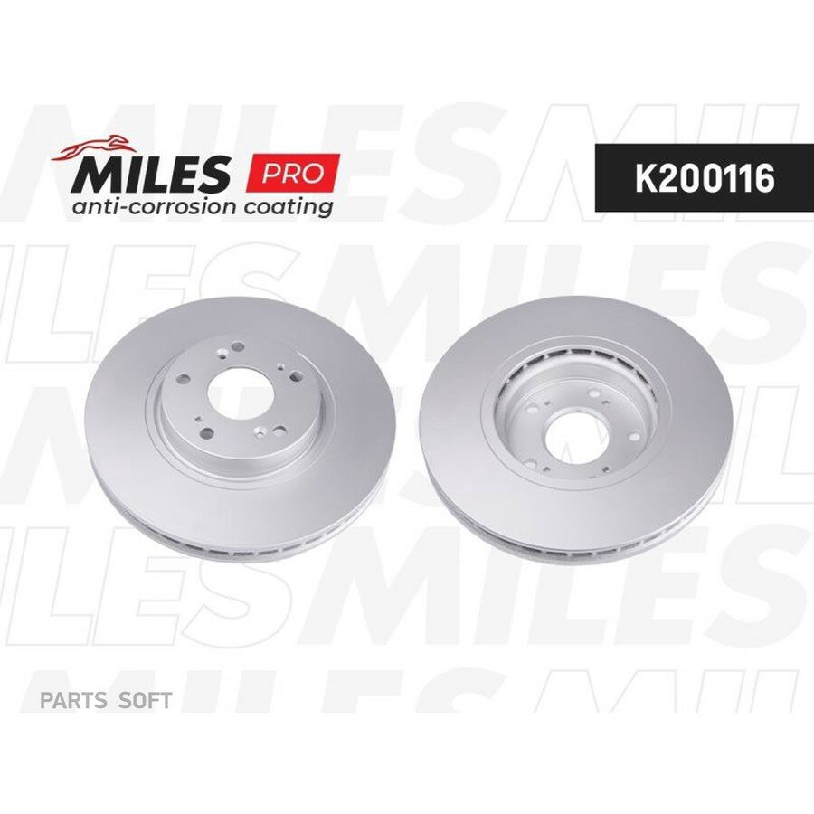 MILES K200116 Диск тормозной HONDA CR-V II 16 05-06/ACCORD 16 03- передний вент. D=300мм. ()