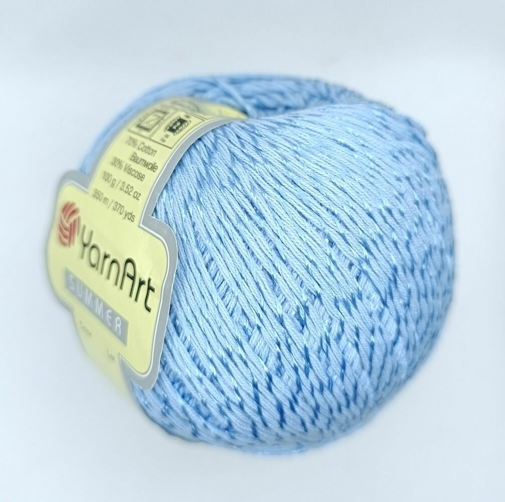 Пряжа для вязания YarnArt Summer 011 средне-голубой 100 гр/350 м 70% хлопок, 30% вискоза