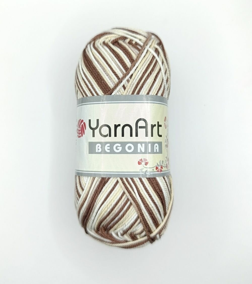 Пряжа для вязания YarnArt Begonia Melange 3193 коричневый 50 гр/169 м 100% мерсеризованный хлопок