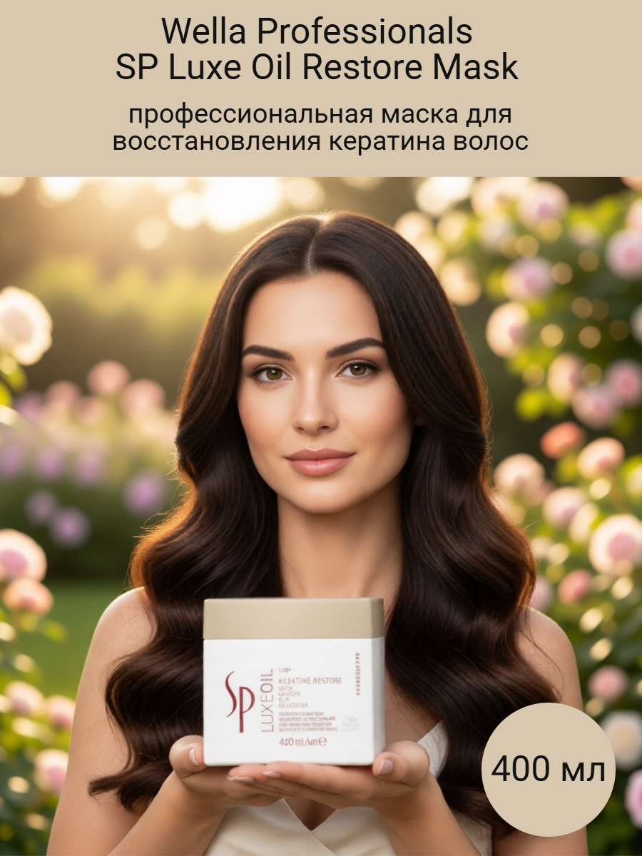 Wella Professionals SP Luxe Oil Маска для восстановления кератина волос, 400 мл, банка