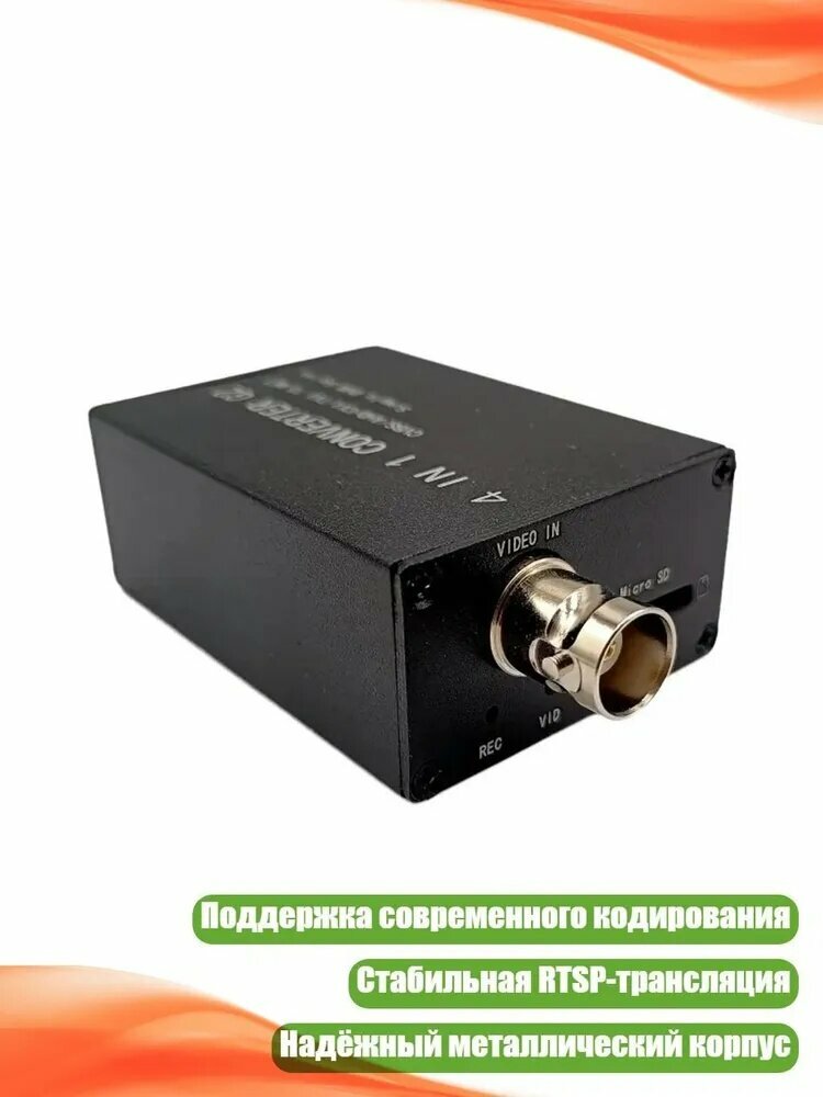 4-в-1 конвертер BNC-RJ45, H.265 RTSP адаптер для видеорегистраторов