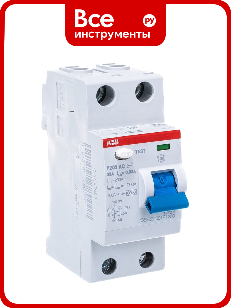 УЗО ABB 2CSF202001R1250 F202 устройство защитного отключения
