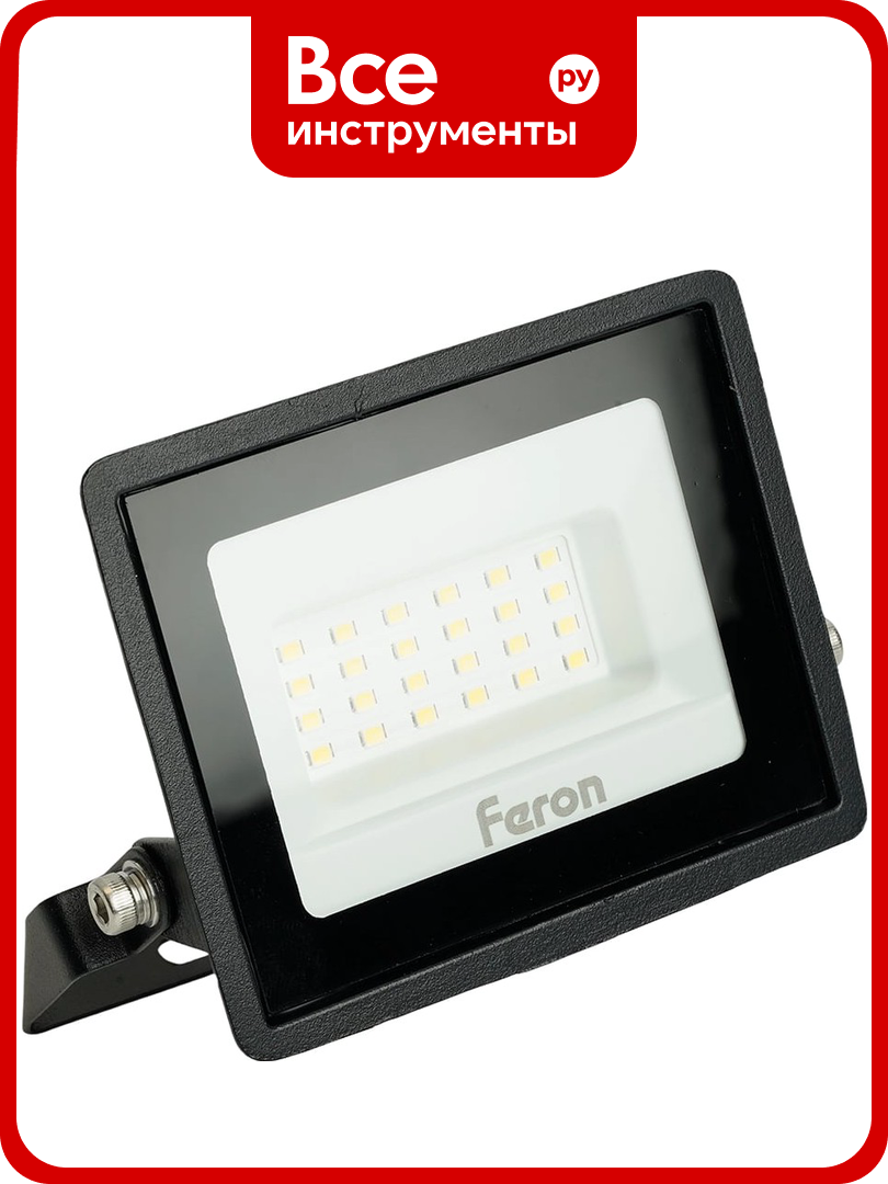 Светодиодный прожектор 2835 SMD 30W 4000K IP65 AC220V/50Hz, черный FERON LL-920 29495