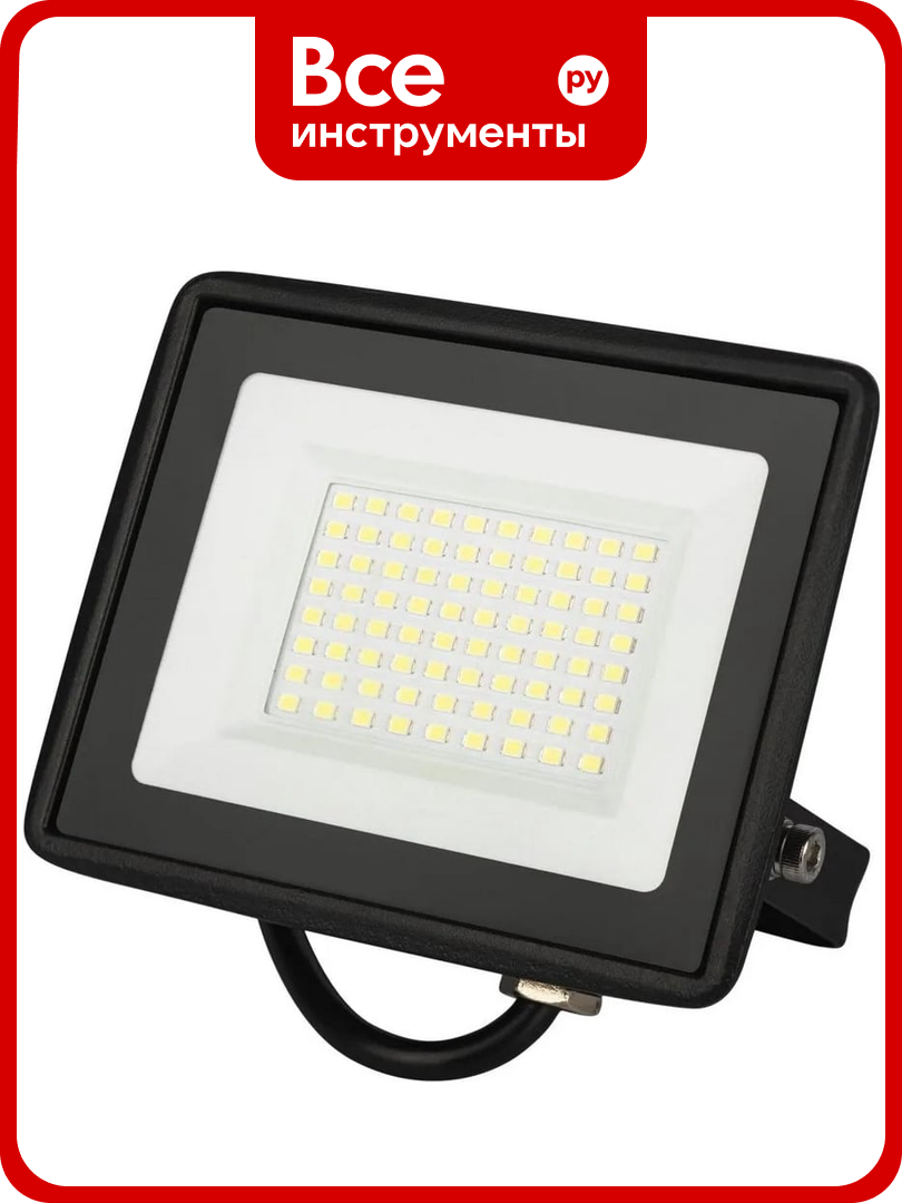 Прожектор светодиодный уличный ЭРА RED LINE LPR-024-050 50Вт 6500К 4000Лм IP65 Б0059614 алюминиевый корпус холодный свет