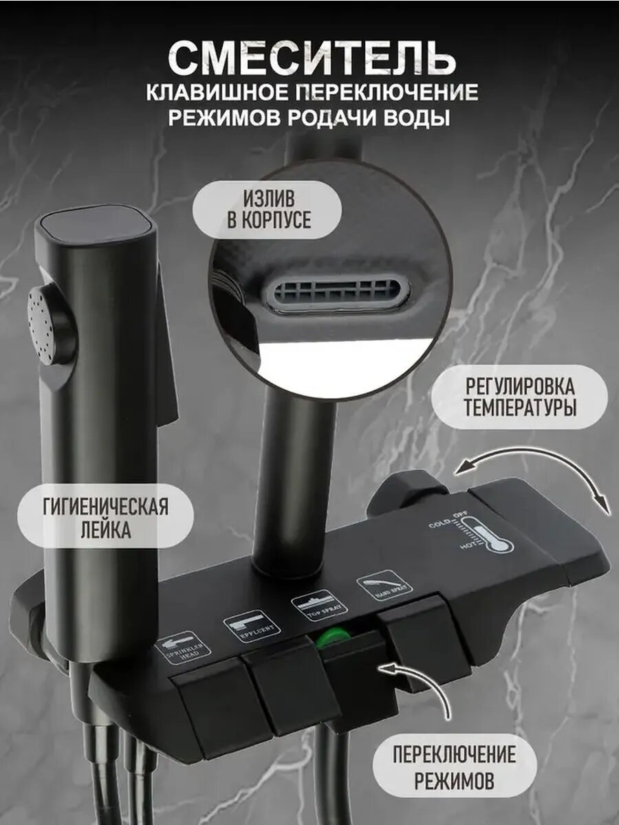Современная душевая система для стильной ванной