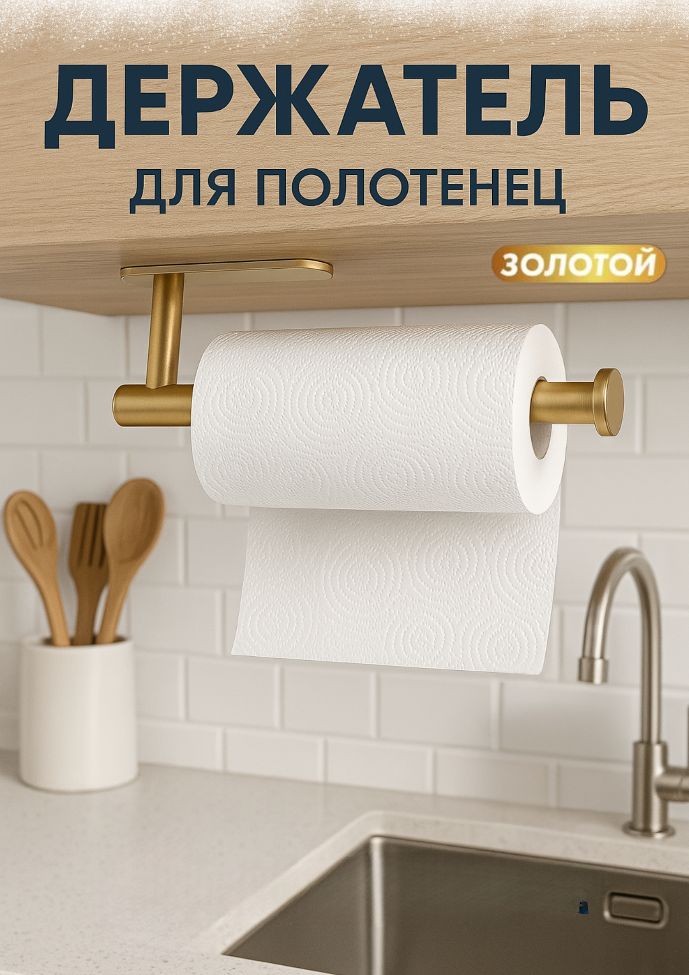 Держатель для бумажных полотенец подвесной, без сверления
