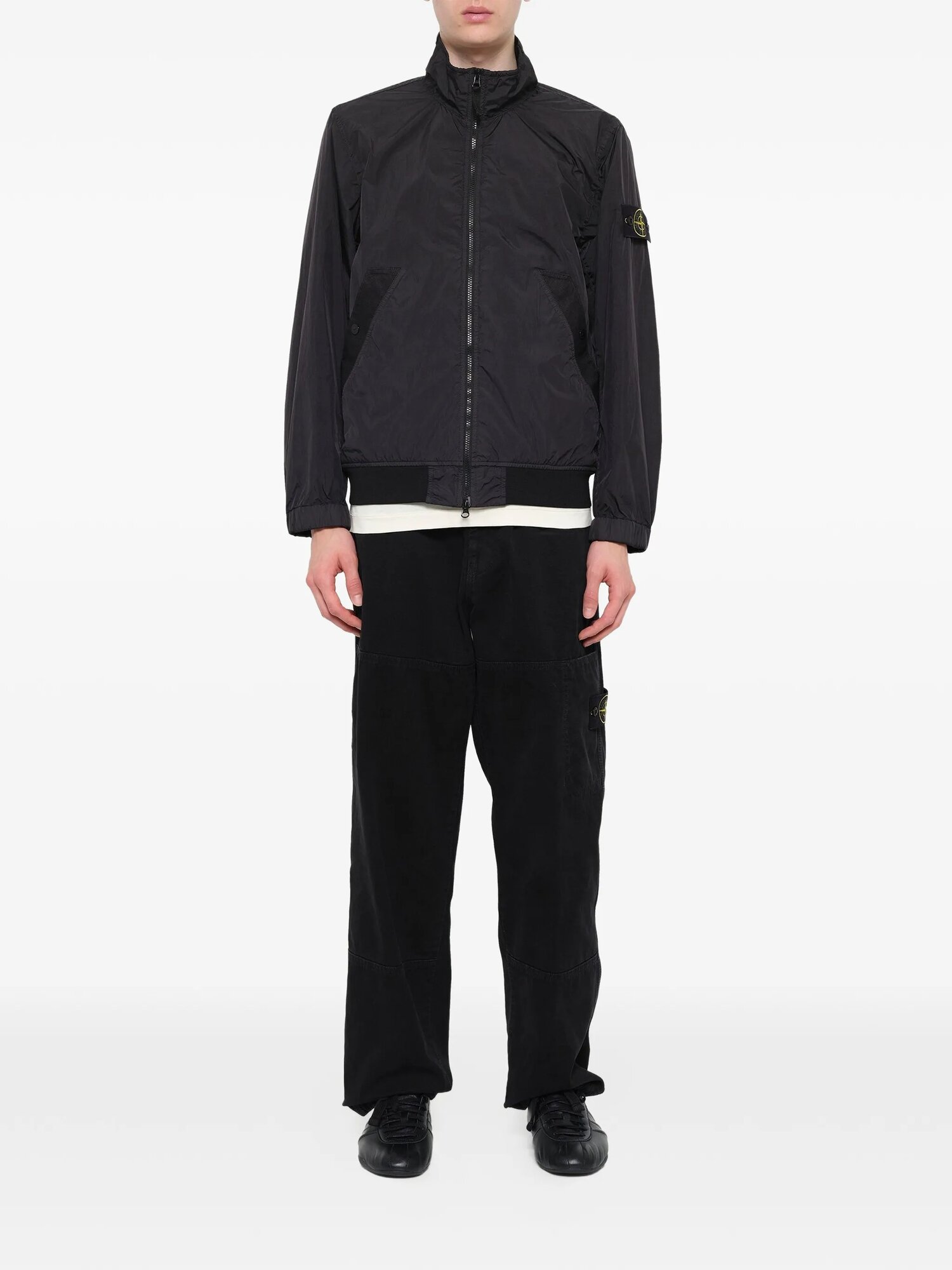 Куртка Stone Island Crinkle Reps Ny logo-patch jacket, размер XL, черный — фото 1