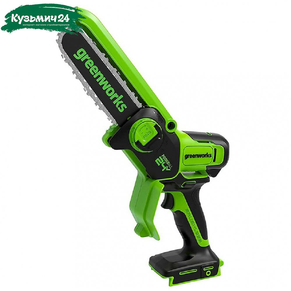 Пила-мини цепная аккумуляторная Greenworks GD24CSMNX, 2008707UB, 24В, 1 акк 4.0 Ah+з. у.