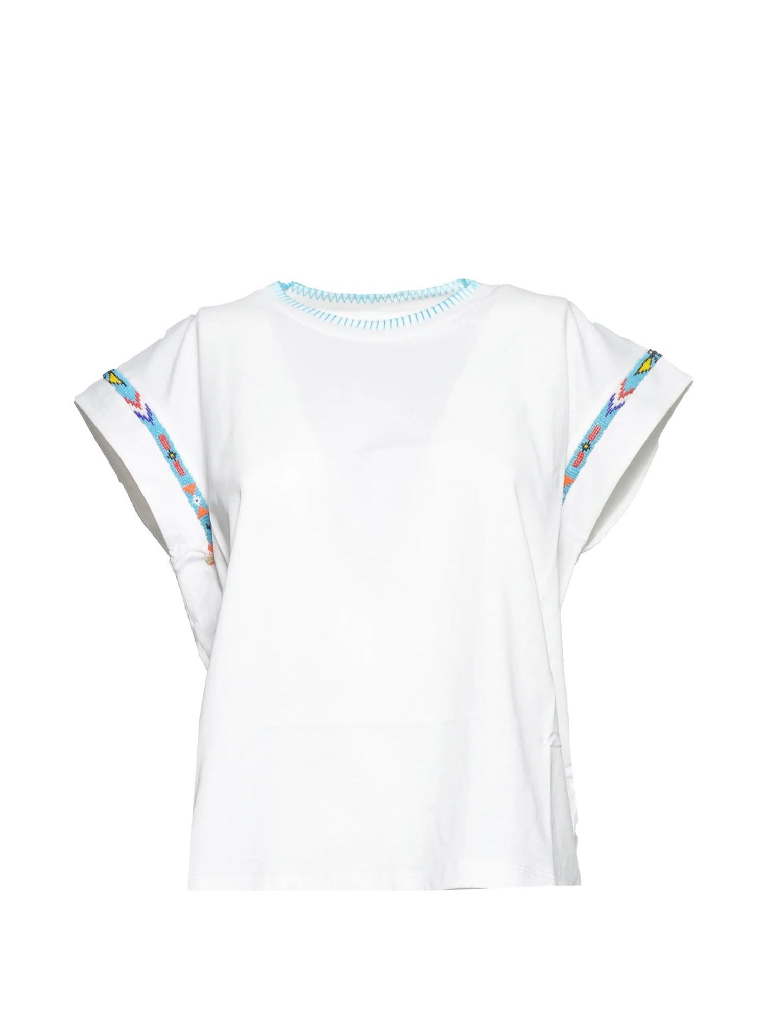 Футболка Bead-embellished whipstitch-trim T-shirt
