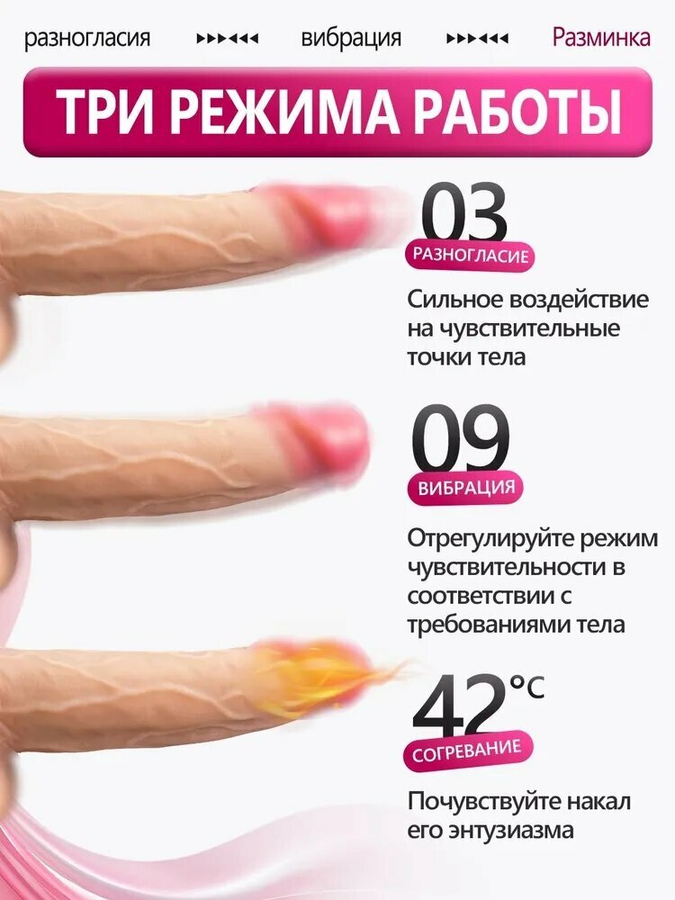 Реалистичный силиконовый фаллоимитатор для стимуляции клитора, влагалища и ануса, 22 см