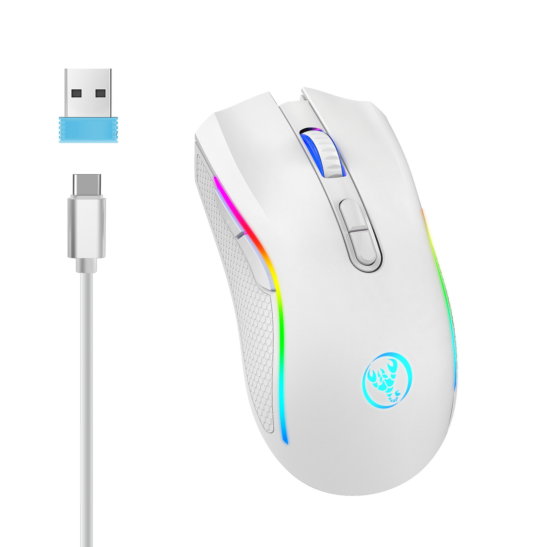 Беспроводная игровая мышь 2,4G с RGB-подставкой для зарядки компьютера, ноутбука, беспроводная офисная мышь