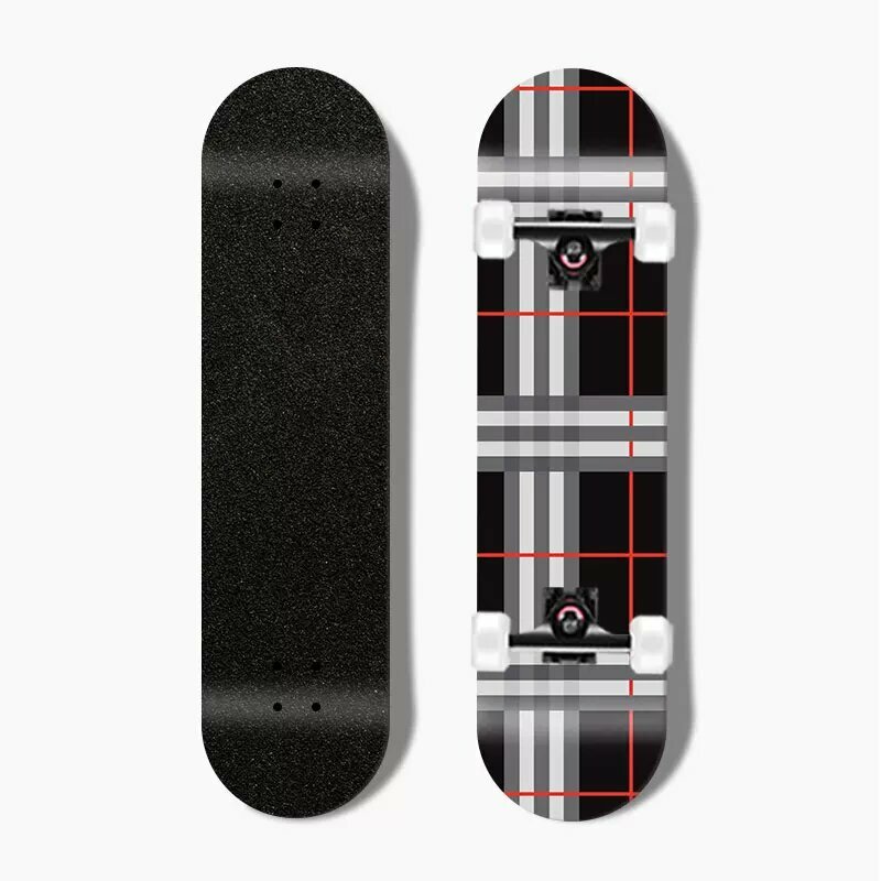 Скейтборд JK Black Red для девушек 13+, двойная доска для уличных выступлений