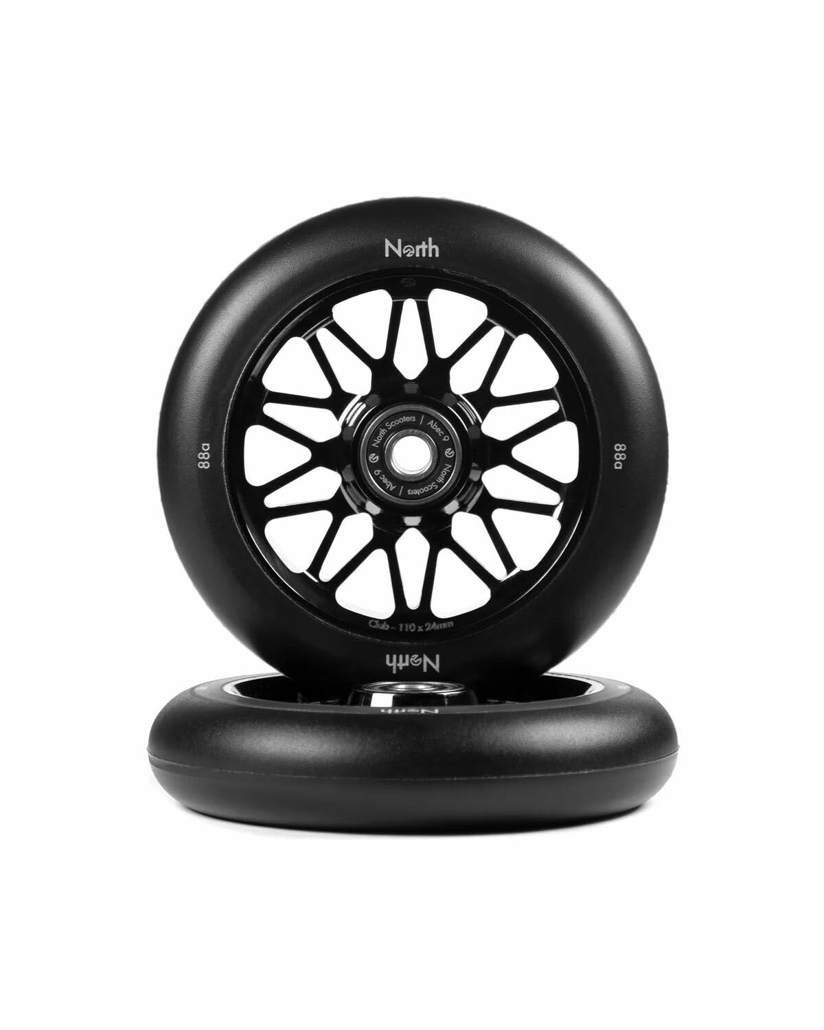 Колёса для самоката NORTH SCOOTERS Club V3 Wheels 110x24mm 88A (2шт) Matte Black/Black